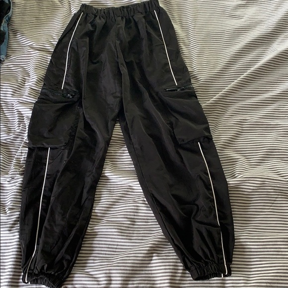 Zaful | Pants & Jumpsuits | Black Pants With Zipup Leg Pockets | Poshmark